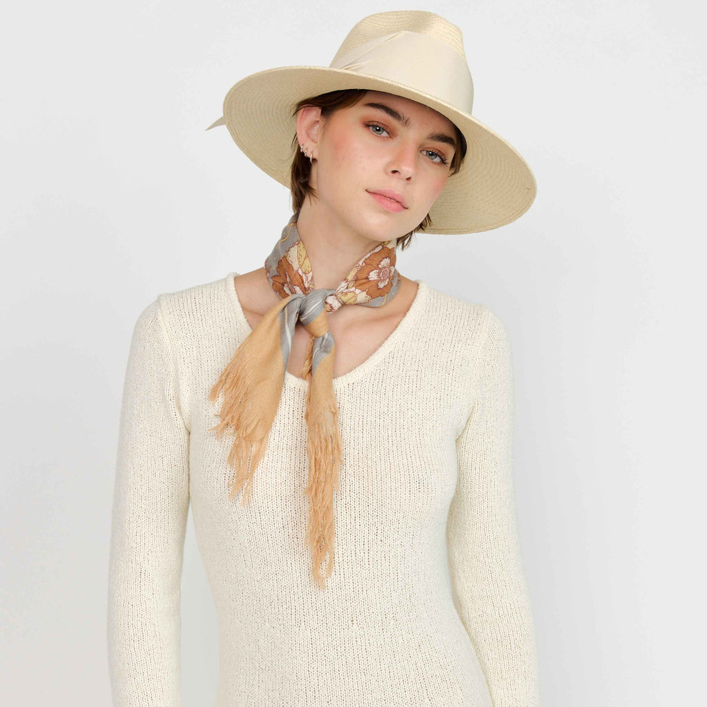 Copper Silk Cashmere Fringed Bandana – Freya